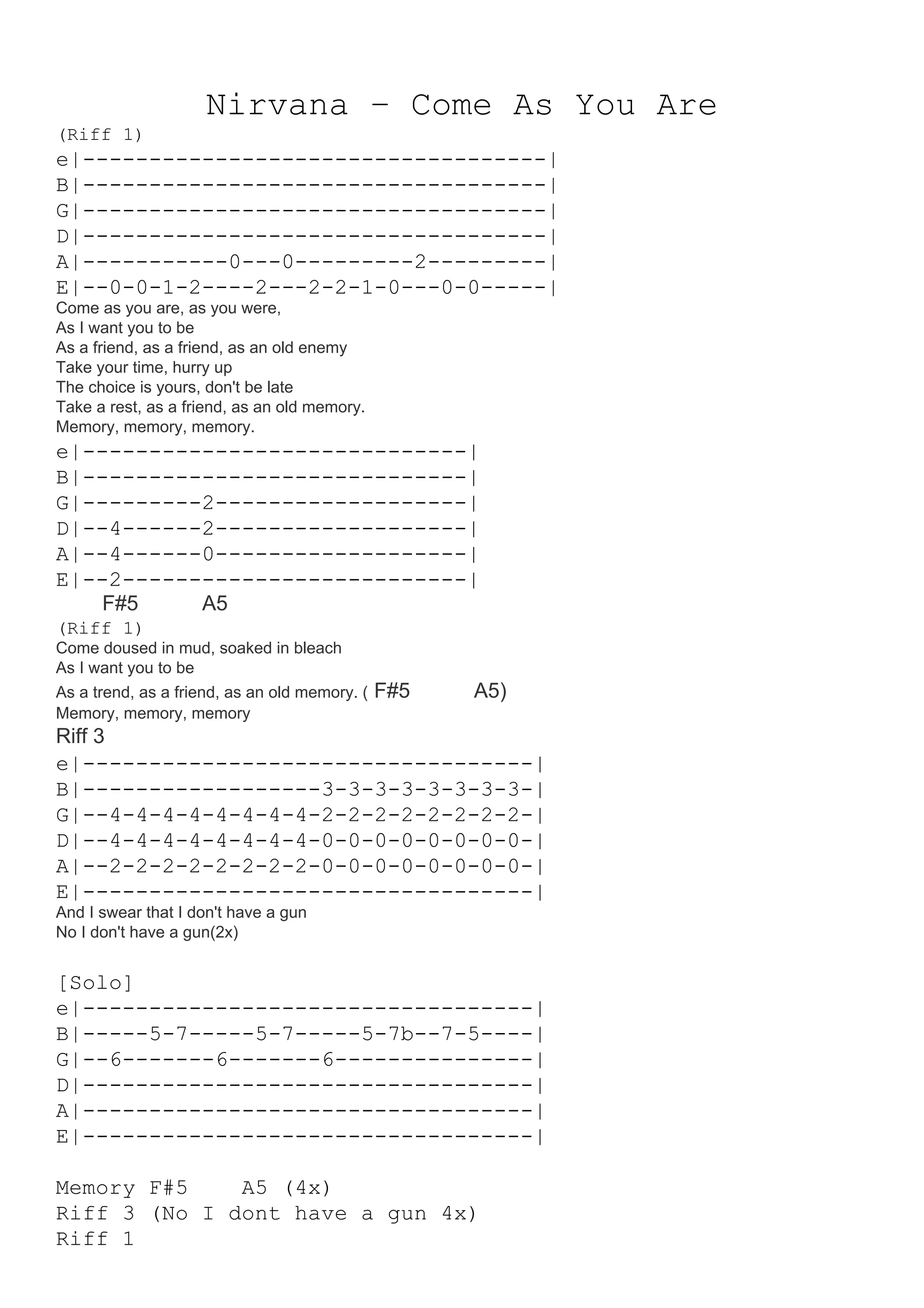 Nirvana come as you are.docx