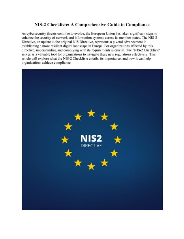 NIS-2 Checkliste.pdf.................... | PDF | Technology Industry | Industries
