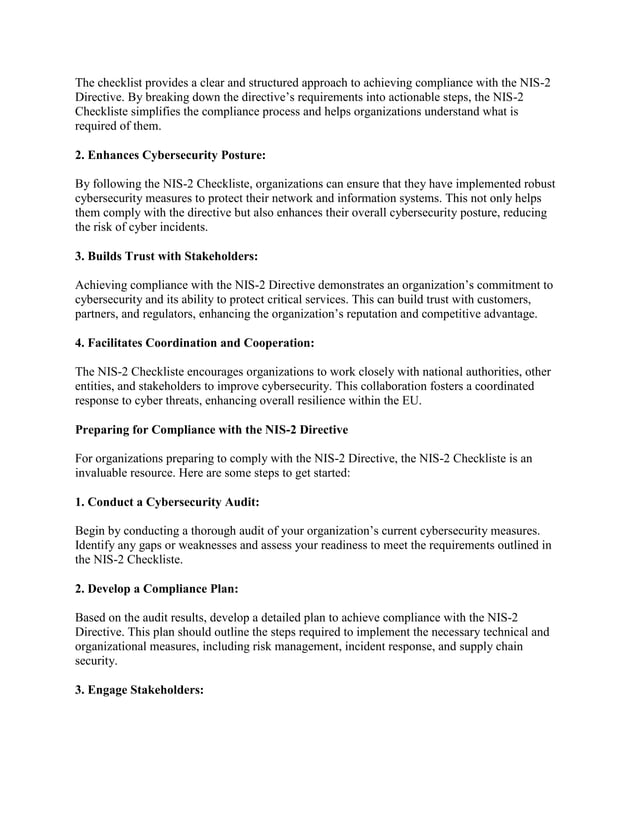 NIS-2 Checkliste.pdf.................... | PDF | Technology Industry | Industries