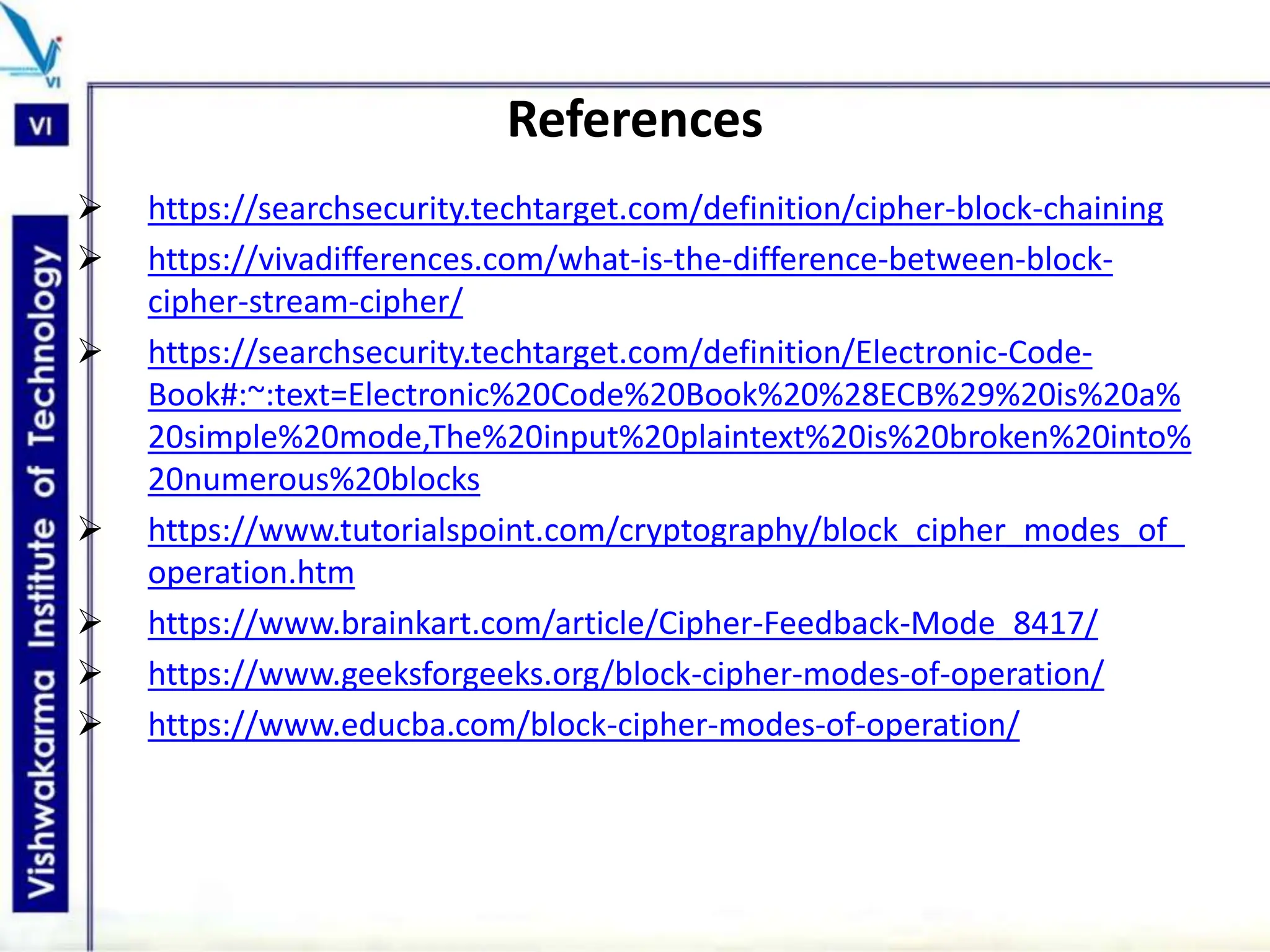 NIS block cipher modes network and information security | PPT