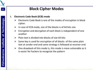 NIS block cipher modes network and information security | PPT