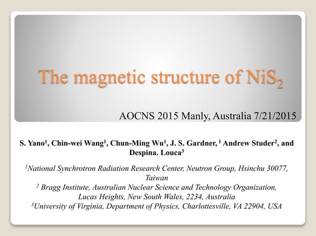 The magnetic structure of NiS2 | PPT