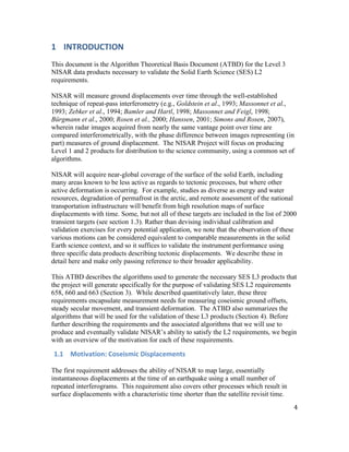 NISAR Solid Earth Sciences Algorithm Theoretical Basis and Validation Plan | PDF