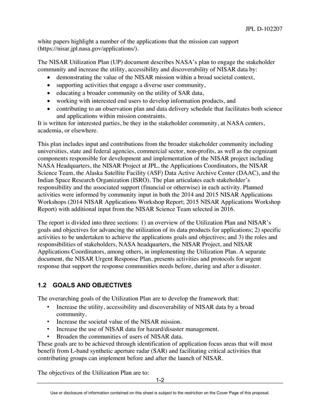 NISAR Utilization Plan | PDF