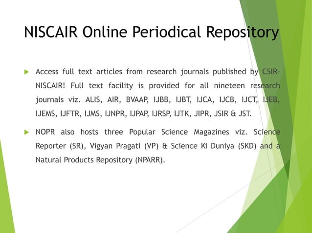 NISCAIR.pptx | Publishing Industry | Industries