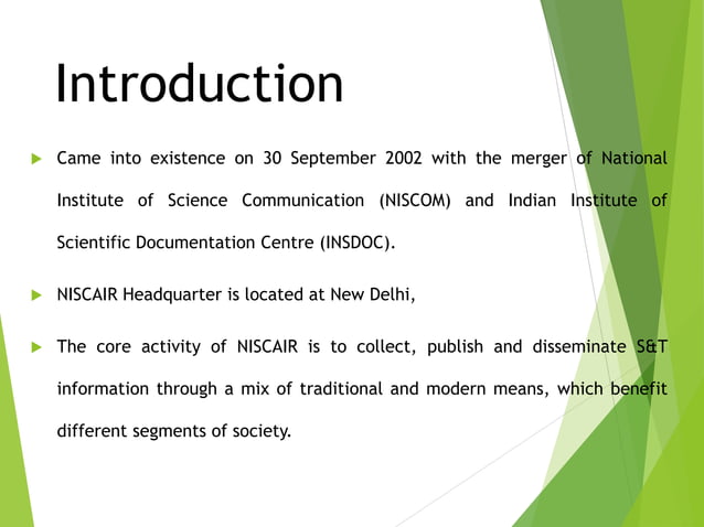 NISCAIR.pptx | Publishing Industry | Industries