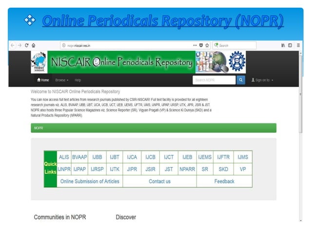 NISCAIR by Jaya Singh | PPTX