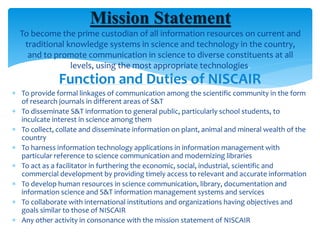 NISCAIR by Jaya Singh | PPTX