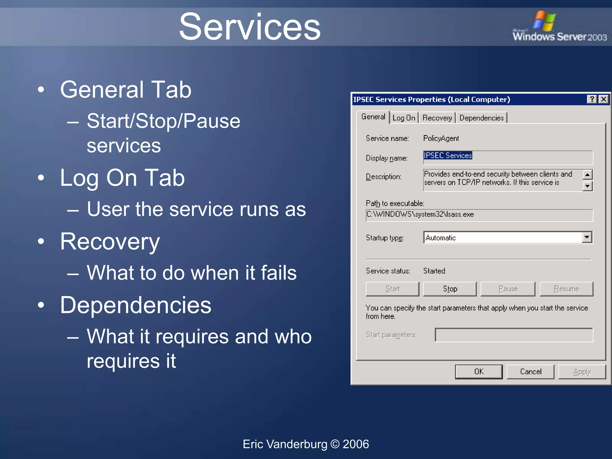 Network Implementation and Support Lesson 11 Server Performance - Eric Vanderburg | PPT
