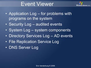 Network Implementation and Support Lesson 11 Server Performance - Eric Vanderburg | PPT