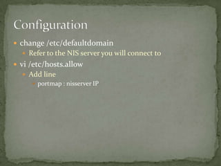 NIS client installation | PPT