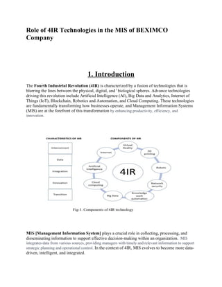Role of 4IR technologies in the MIS of BEXIMCO COMPANY .docx