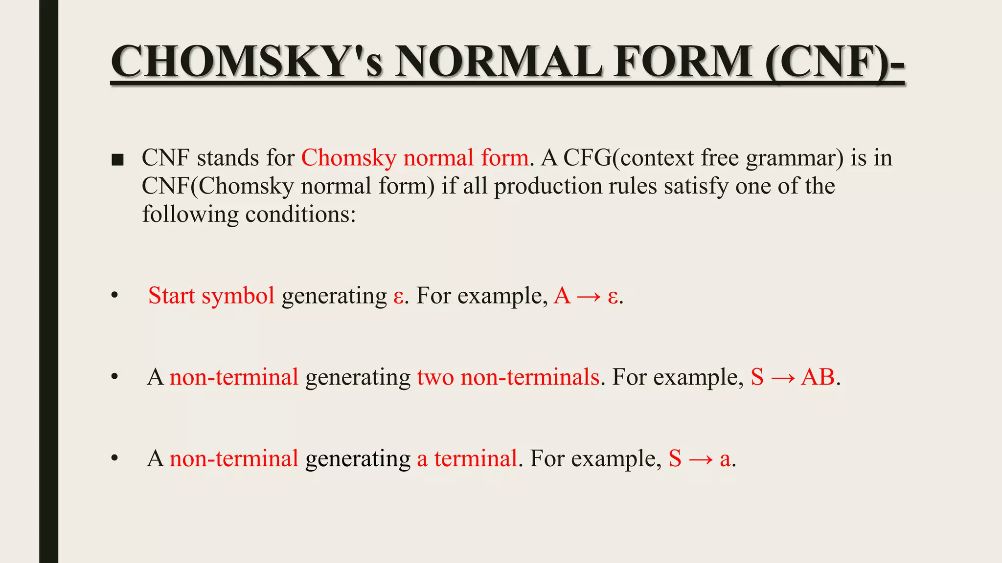 Theory of competition topic simplification of cfg, normal form of FG.pptx | Programming ...
