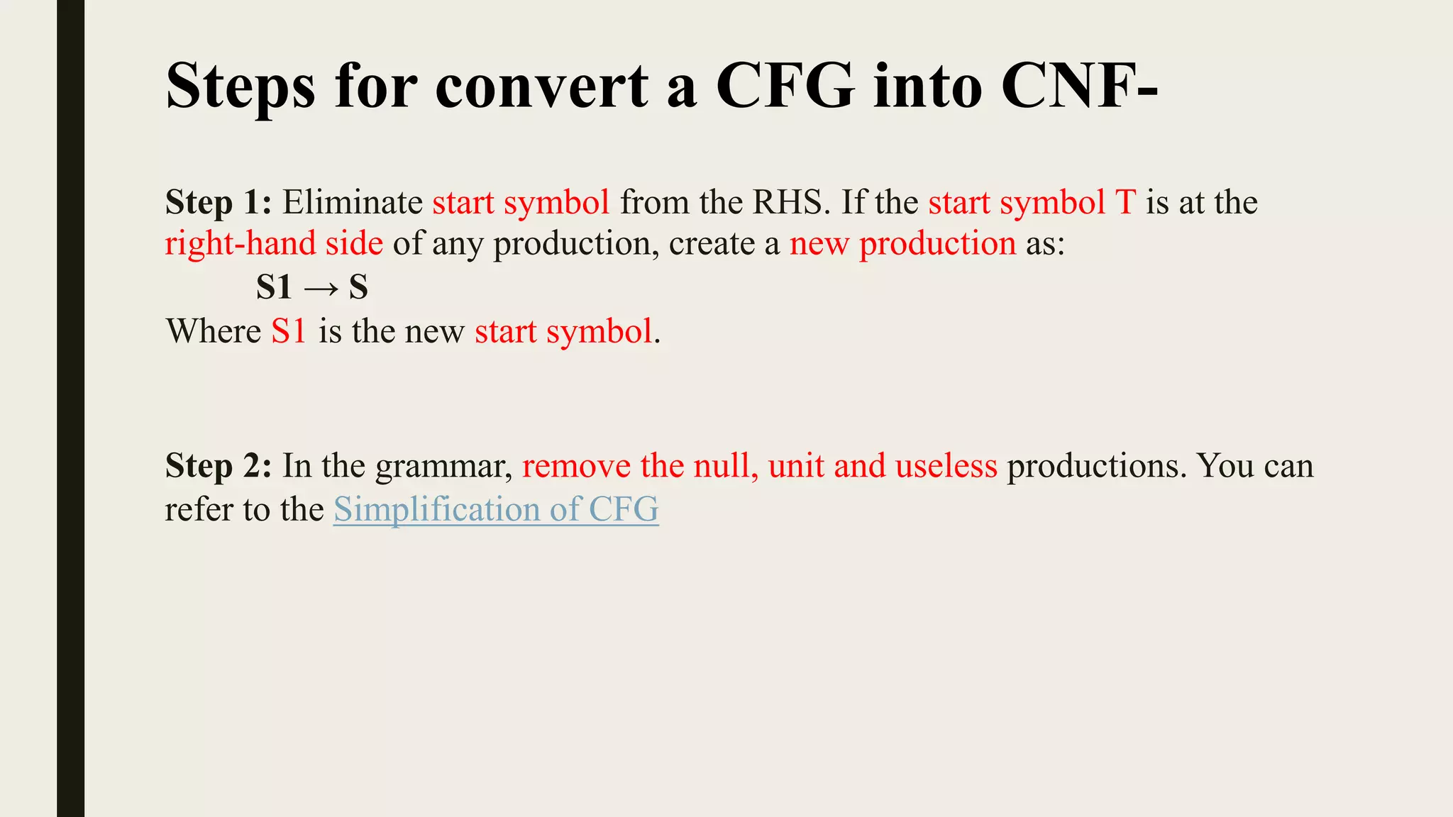 Theory of competition topic simplification of cfg, normal form of FG.pptx | Programming ...