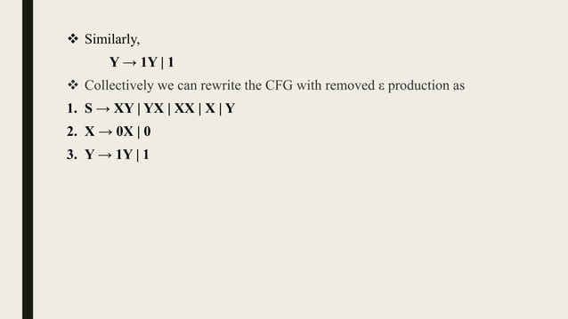 Theory of competition topic simplification of cfg, normal form of FG.pptx | Programming ...