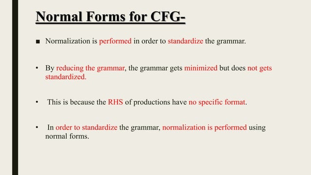 Theory of competition topic simplification of cfg, normal form of FG.pptx | Programming ...