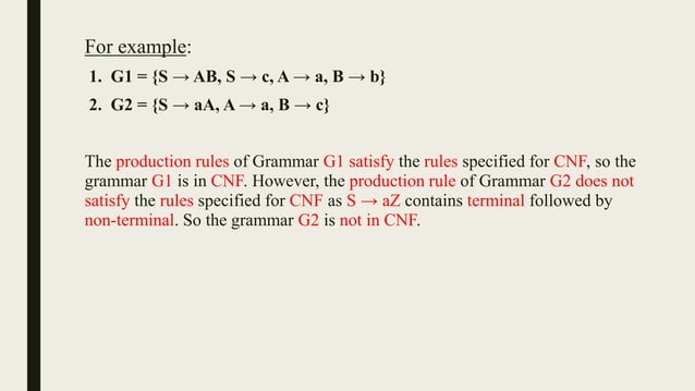 Theory of competition topic simplification of cfg, normal form of FG.pptx | Programming ...