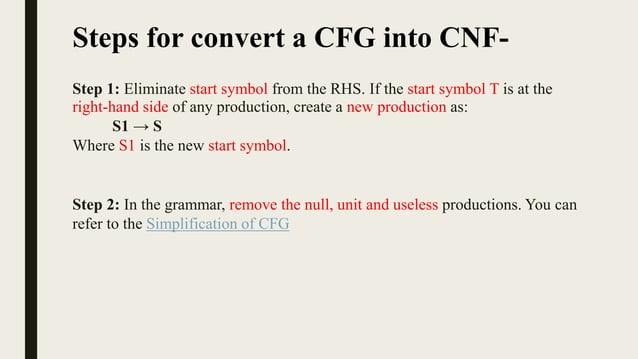 Theory of competition topic simplification of cfg, normal form of FG.pptx | Programming ...