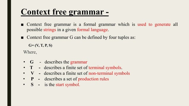 Theory of competition topic simplification of cfg, normal form of FG ...