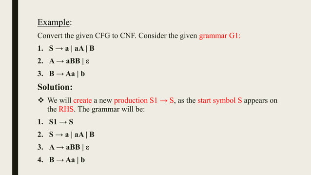 Theory of competition topic simplification of cfg, normal form of FG ...