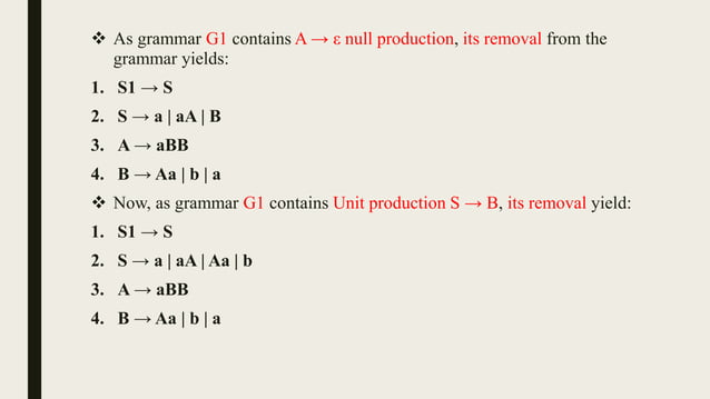 Theory of competition topic simplification of cfg, normal form of FG ...
