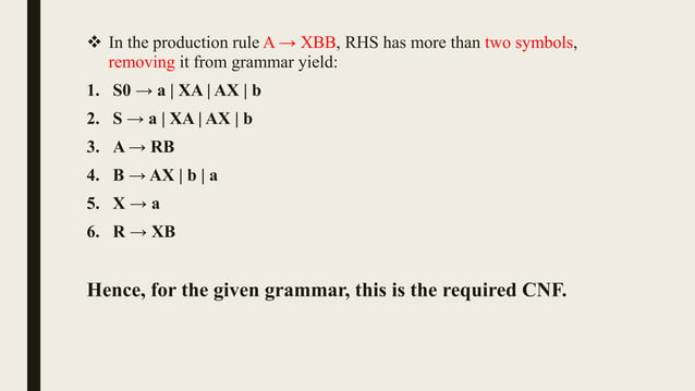 Theory of competition topic simplification of cfg, normal form of FG ...