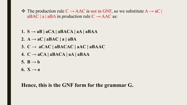 Theory of competition topic simplification of cfg, normal form of FG.pptx | Programming ...