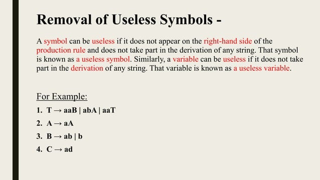 Theory of competition topic simplification of cfg, normal form of FG ...