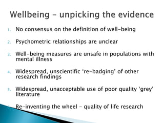 Dr Nisha Mehta: Public mental health priorities - investing in the ...