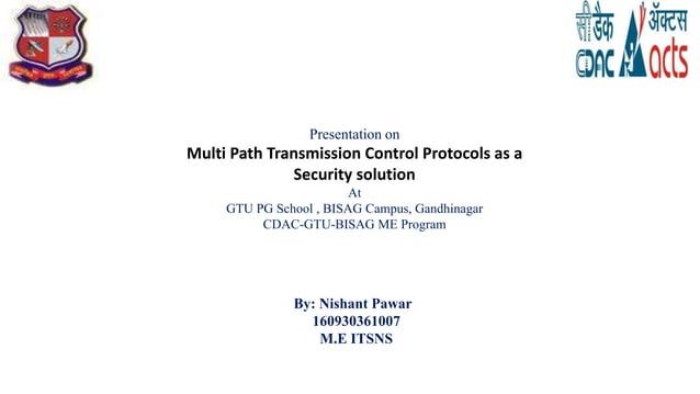 Multipath TCP as Security Solution | PPTX