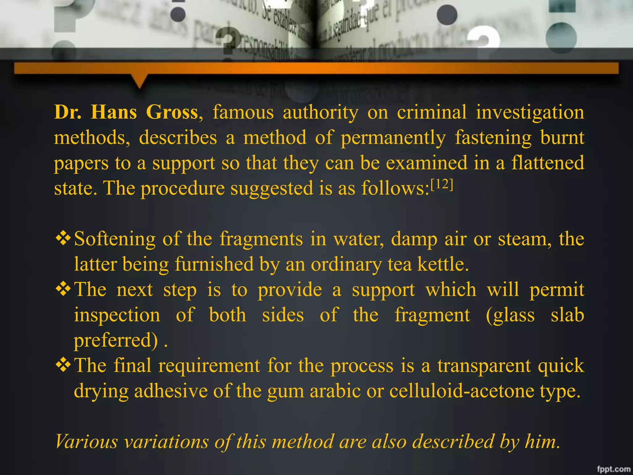 Charred documents | PPTX