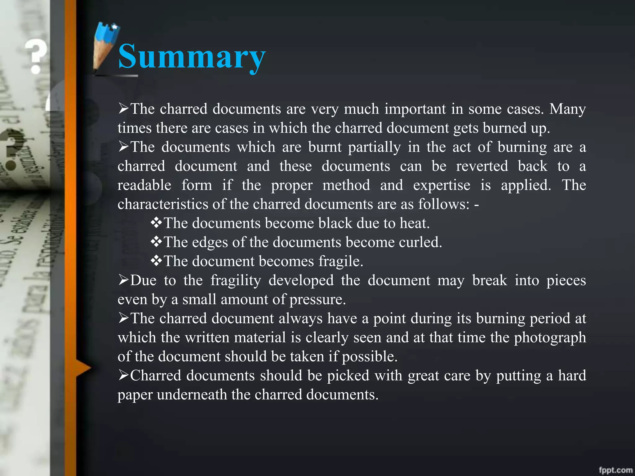 Charred documents | PPTX
