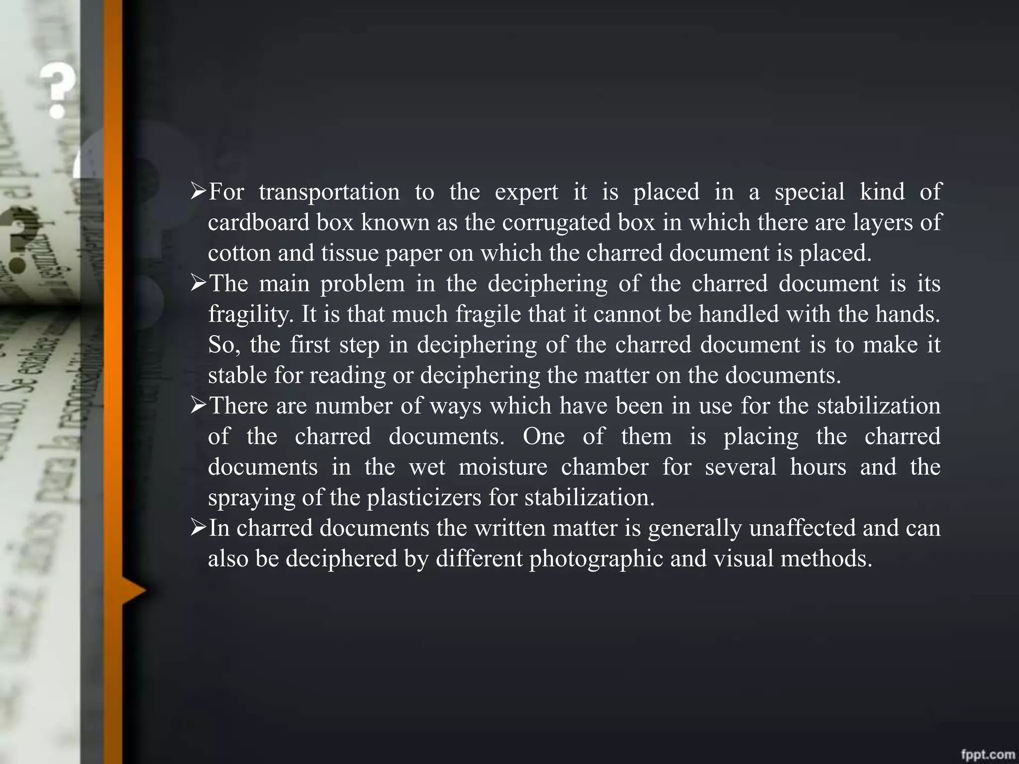 Charred documents | PPTX