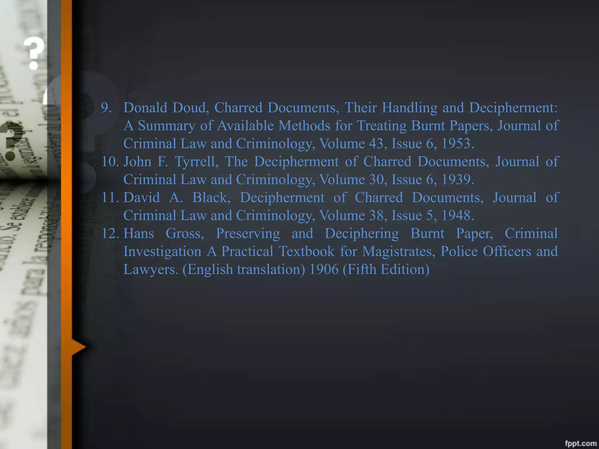 Charred documents | PPTX