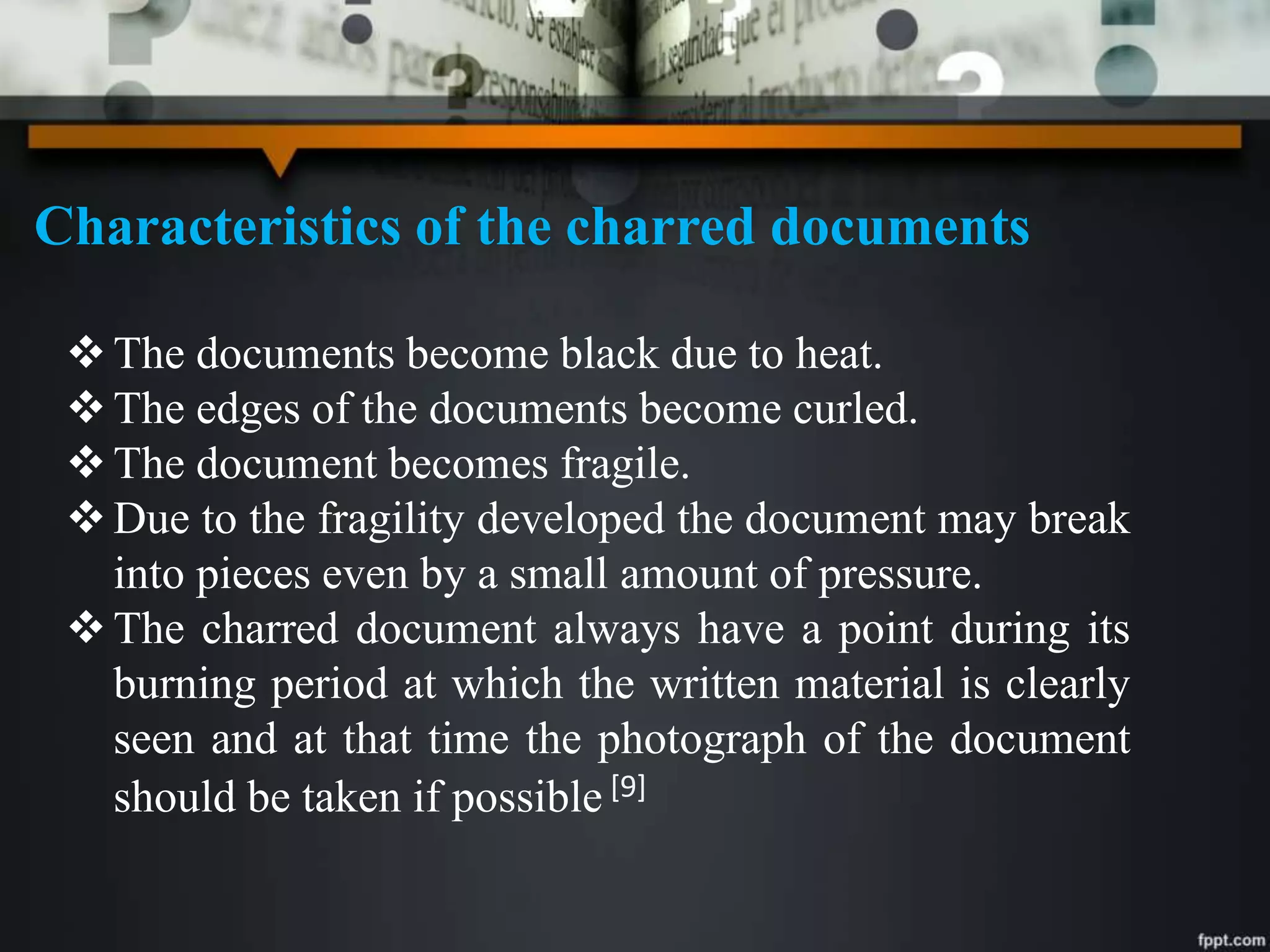 Charred documents | PPTX