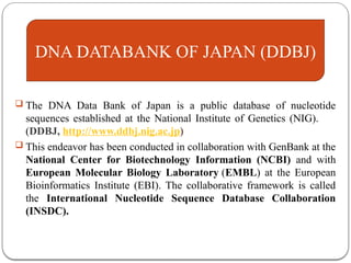 Comprehensive Overview of the DNA Data Bank of Japan (DDBJ) and Its ...
