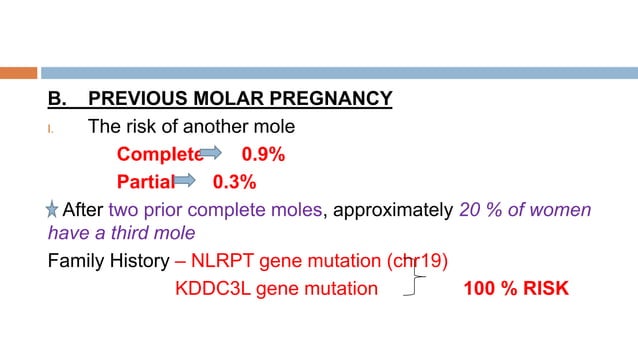 Gestational Trophoblastic Disease( GTD)- Molar pregnancy, Gestational ...