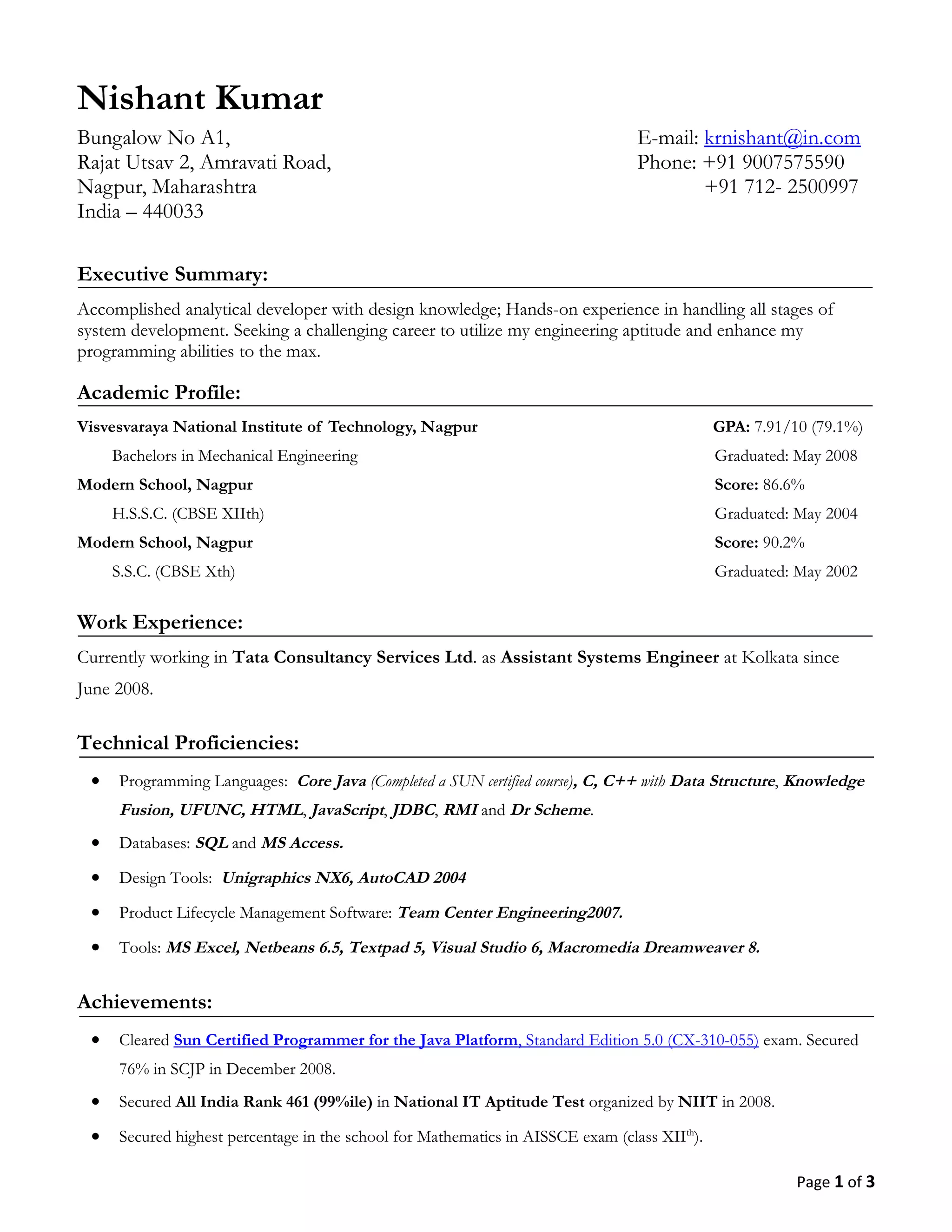 Nishant Kumar Resume | DOC