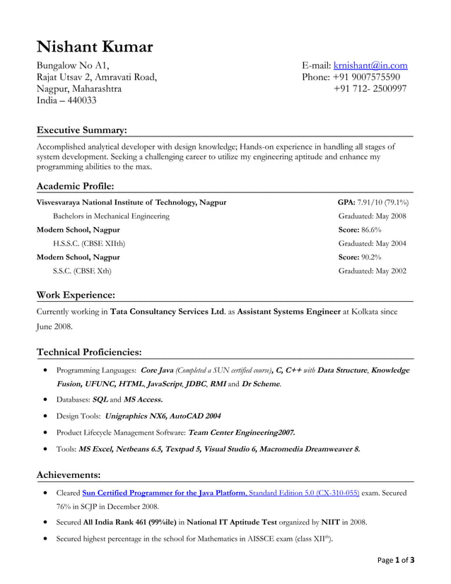 Nishant Kumar Resume | DOC