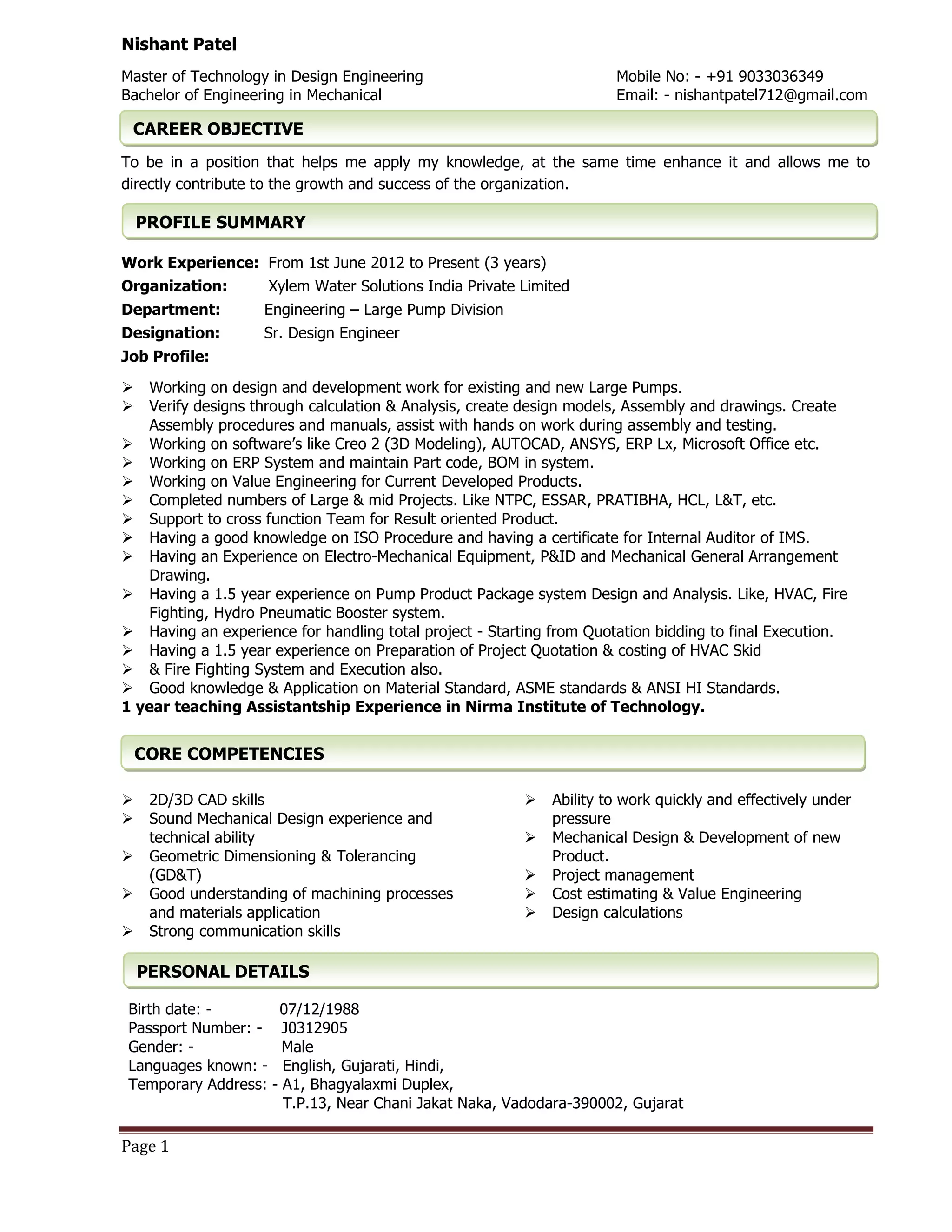Nishant patel cv | PDF
