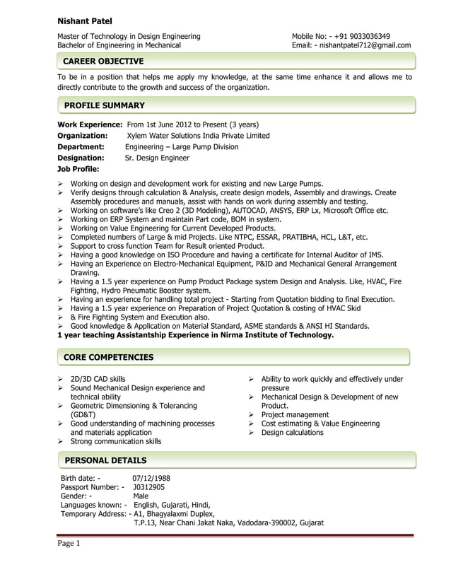 Nishant patel cv | PDF