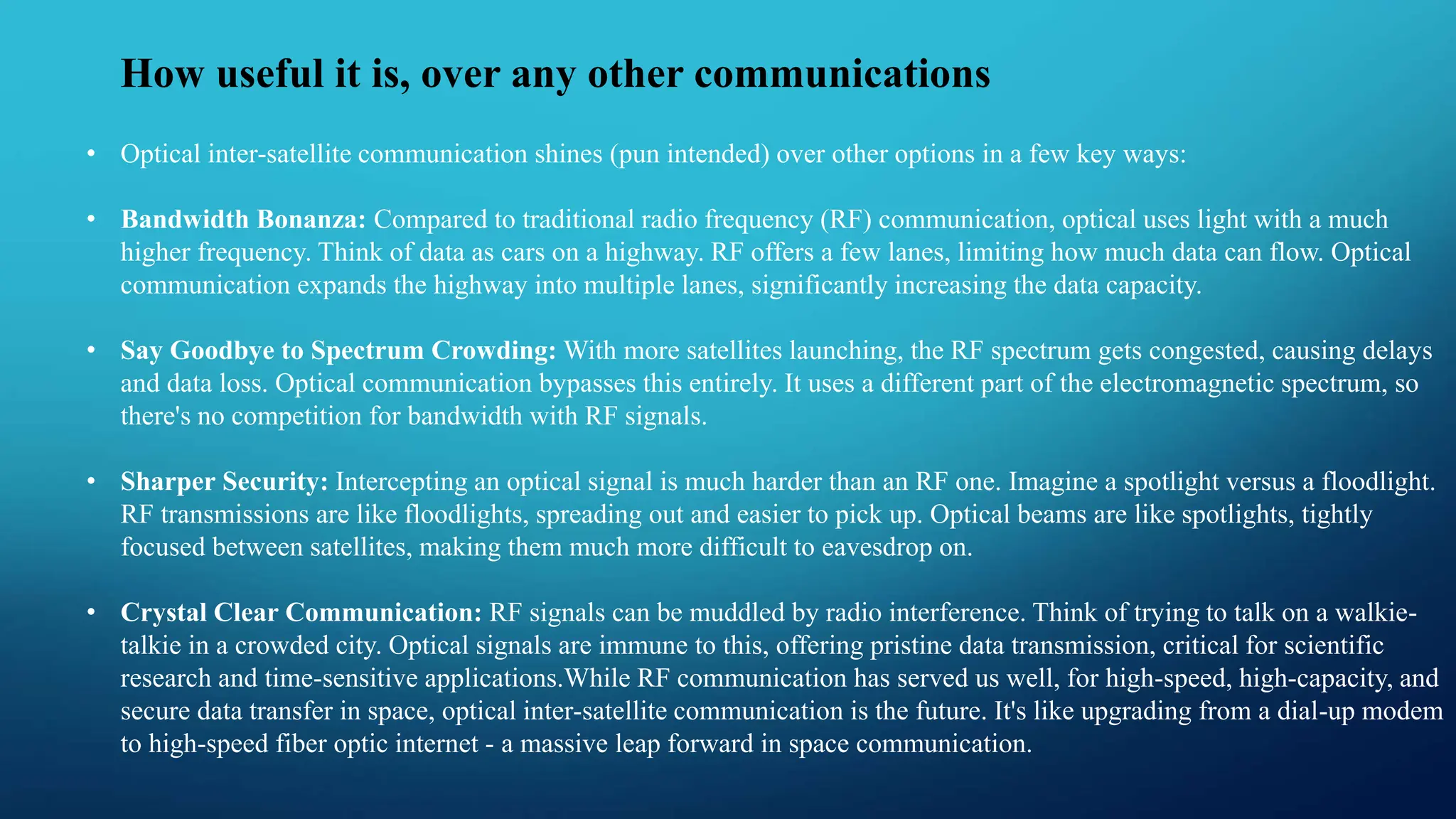 Optical inter satellite communication description | PPTX