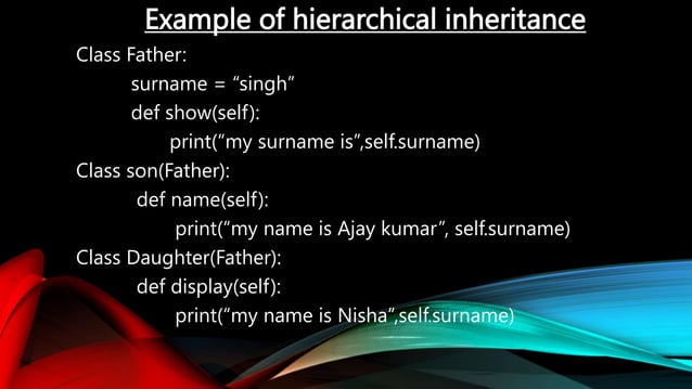 INHERITANCE ppt of python.pptx & PYTHON INHERITANCE PPT | PPTX ...