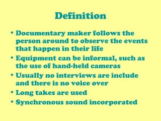 Observational Documentaries | PPT