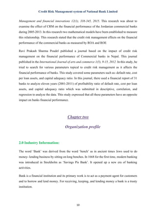 Report on Credit risk management | PDF