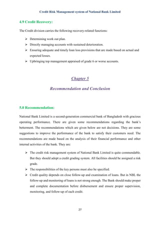 Report on Credit risk management | PDF