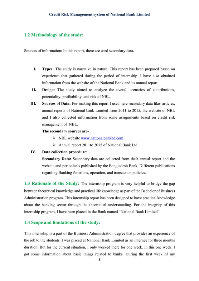 Report on Credit risk management | PDF