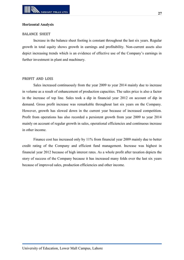 Business Project Report on Nishat Textile Mills Pakistan | PDF