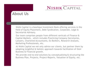 Nishk Capital Corporate Presentation | PDF