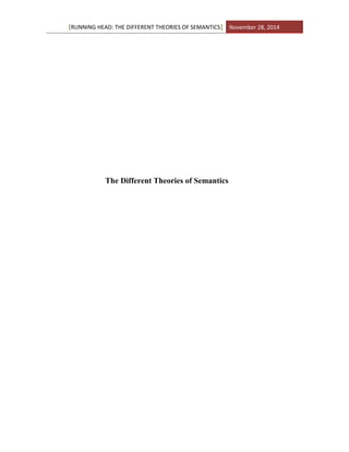 The Different Theories of Semantics | DOC